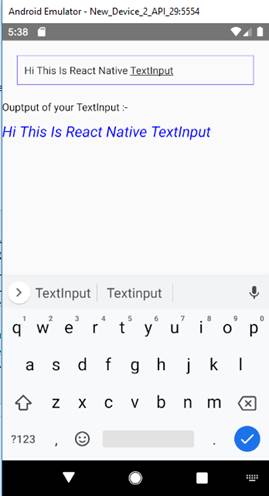 Text Input In React Native